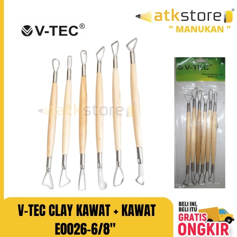 Jual ALAT BUTSIR CLAY KAWAT SET ISI 6 V-TEC E0026 6/8" || ALAT CLAY ...