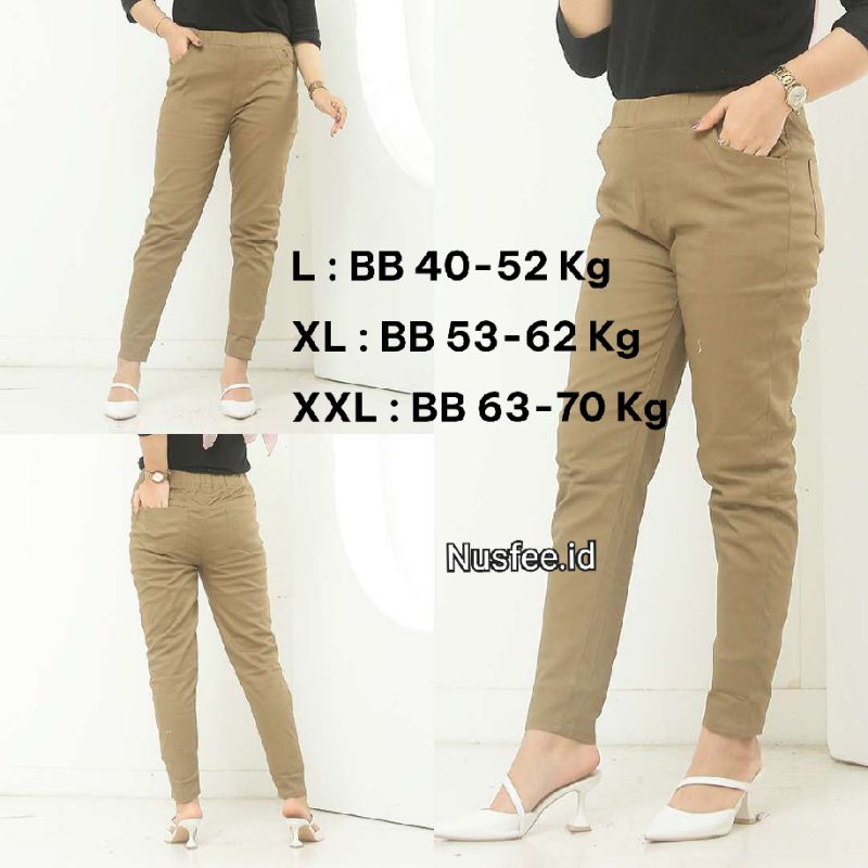 Jual Elizabeth Pants/ chino pants wanita bahan tebal stretch twill combed/ baggy pants chinos ...