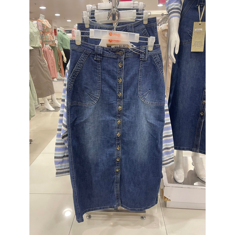 Jual Rok jeans denim wanita TRISET (S-XL) | Shopee Indonesia