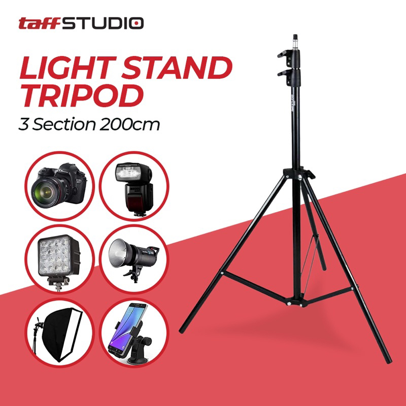 Jual TaffSTUDIO Tiang Light Stand Tripod 200cm for Studio Lighting ...