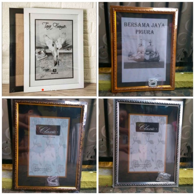Jual frame bingkai fhoto ukuran 30x42cm pakai kaca A3 + | Shopee Indonesia