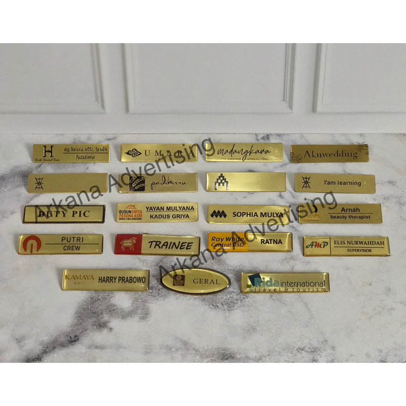 Jual Name Tag kuningan Custom | Shopee Indonesia