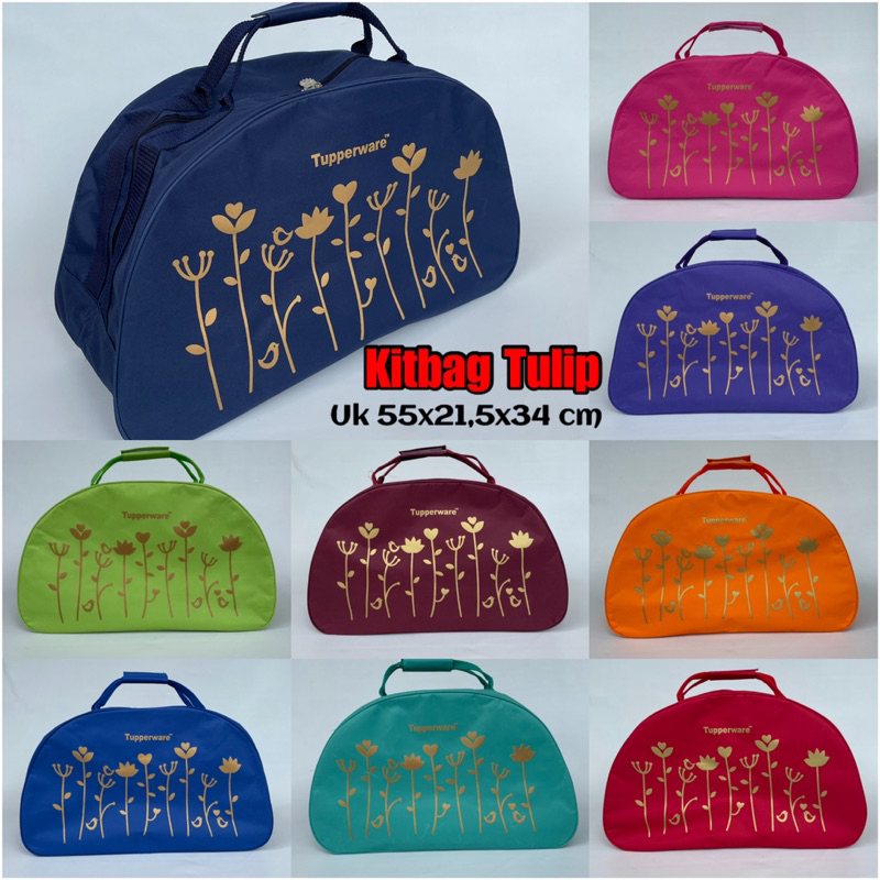 Jual Kitbag Tulip Tupperware (zipper bunga es)// Tas Traveling | Shopee ...