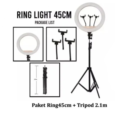Jual Lampu BULAT LED 45CM Ring Light Studio For Selfie MakeUp Vlog ...