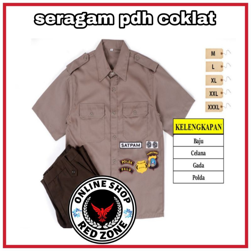 Jual COD SERAGAM PDH SATPAM Seragam Security Coklat / Seragam security ...