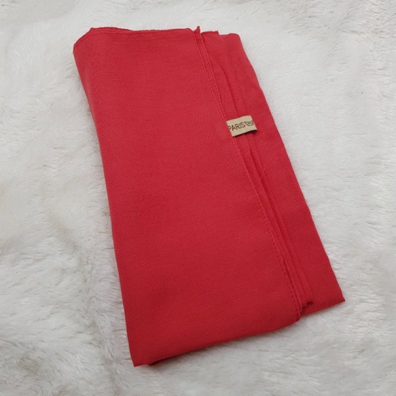 Jual Paris Premium Merah Cabe || Hijab Segiempat Merah Cabe Paris ...