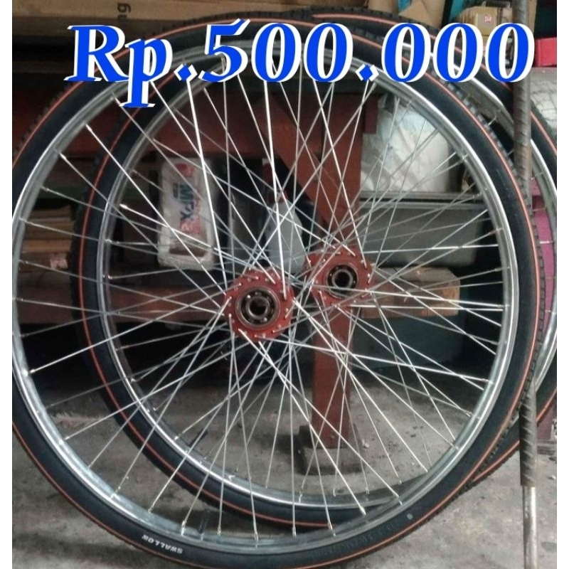 Jual 1 Set roda gerobak velg becak berikut as | Shopee Indonesia