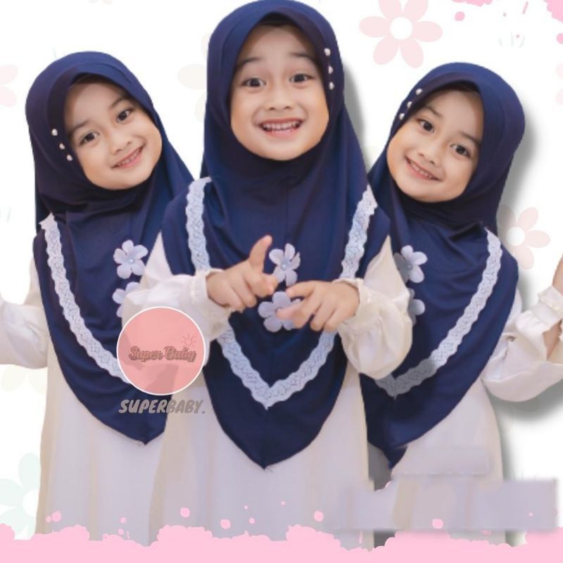 Jual jilbab anak tk BUNGA DEPAN untuk usia anak TK 3 4 5 tahun | Shopee Indonesia