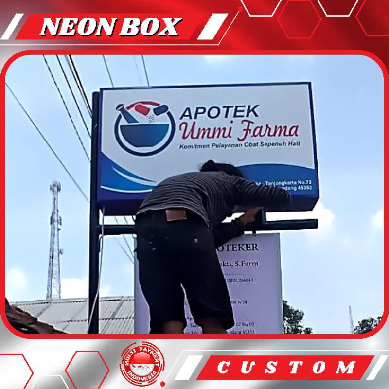 Jual NEON BOX 2SISI CUSTOM + TIANG & PEMASANGAN | Shopee Indonesia