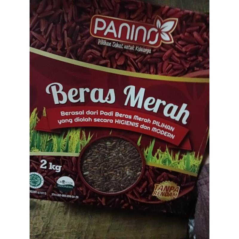 Jual Beras Merah Organik Panino Kemasan Isi 2 KG | Shopee Indonesia