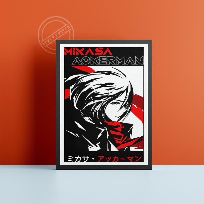 Jual Poster Kayu Mikaza Ackerman Anime Attack On Titan Hiasan Dinding ...