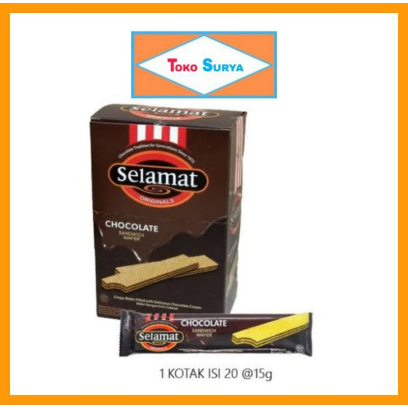 Jual Wafer Selamat Chocolate Sandwich Wafer 20pcs x 12gr | Shopee Indonesia