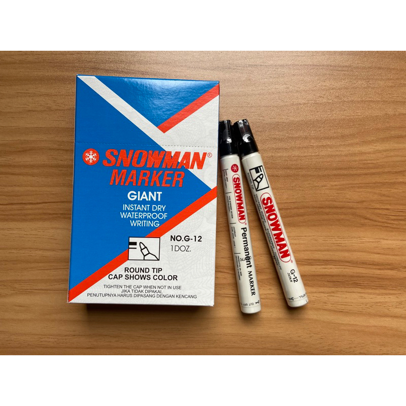 Jual Spidol Snowman Hitam Permanent Marker Hitam Permanen G-12 | Shopee ...