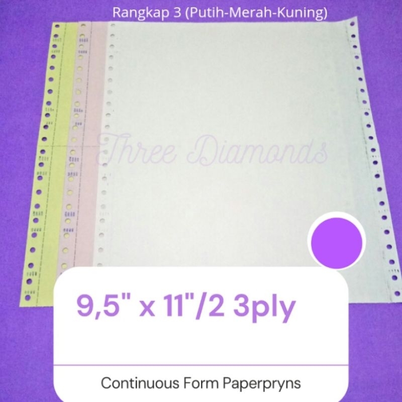Jual (10 lembar 3ply) Continuos Form 9,5 X 11/2 3ply / Kertas Invoice ...