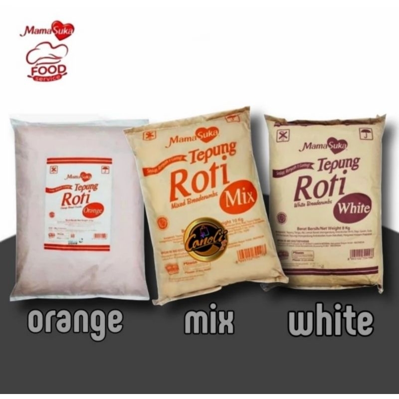 Jual mamasuka tepung roti orange white mix bread crumb panir 1 kg ...