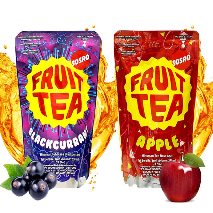 Jual SOSRO FRUIT TEA POUCH 230ml APPLE BLACKCURRANT MINUMAN TEH RASA ...
