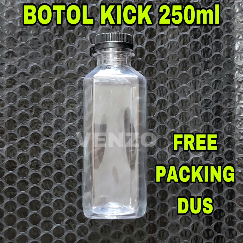 Jual (ISI 20 PCS) Botol Plastik Kick Kotak 250ml FREE PACKING DUS ...