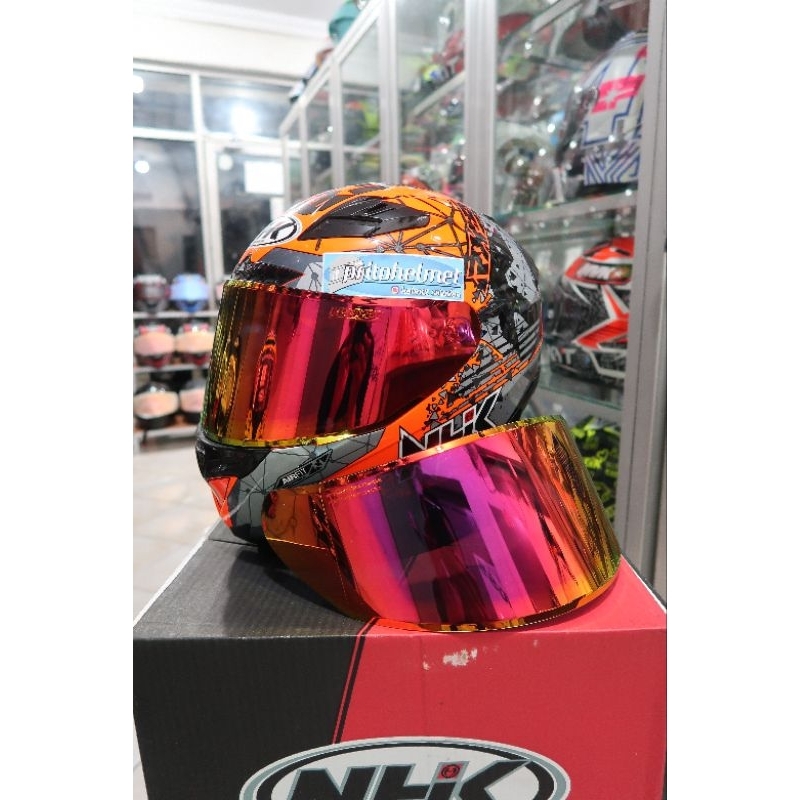 Jual Visor Iridium Red NHK RX9 GM Race Pro | Shopee Indonesia