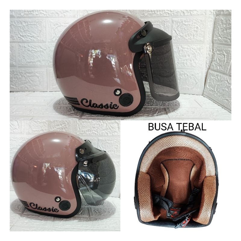 Jual Helm Bogo Classic Warna Milo Glossy | Shopee Indonesia