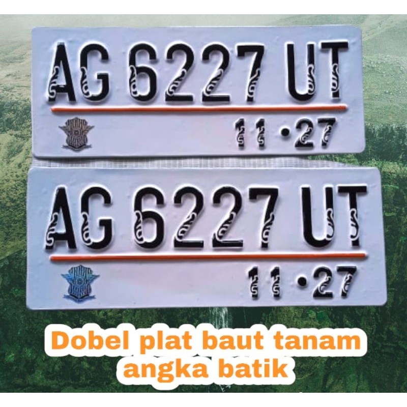 Jual PLAT NOMOR MOTOR DOBEL PLAT BAUT TANAM ANGKA BATIK MURAH | Shopee ...
