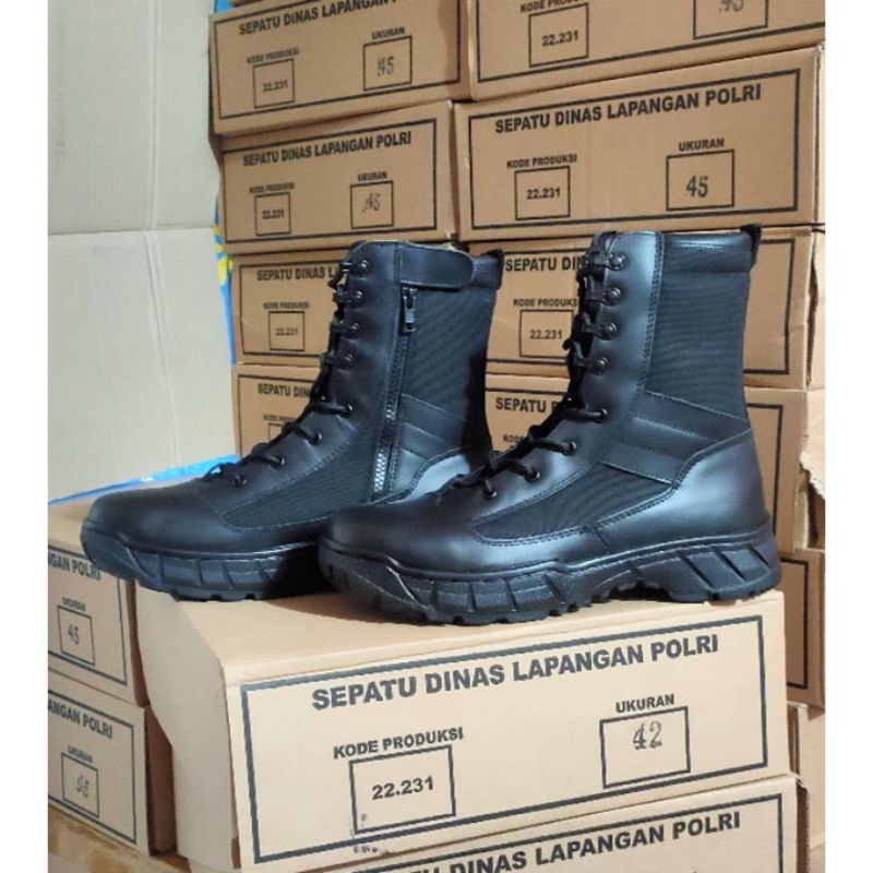 Jual SEPATU PDL KANVAS HITAM JATAH POLRI ORIGINAL | Shopee Indonesia