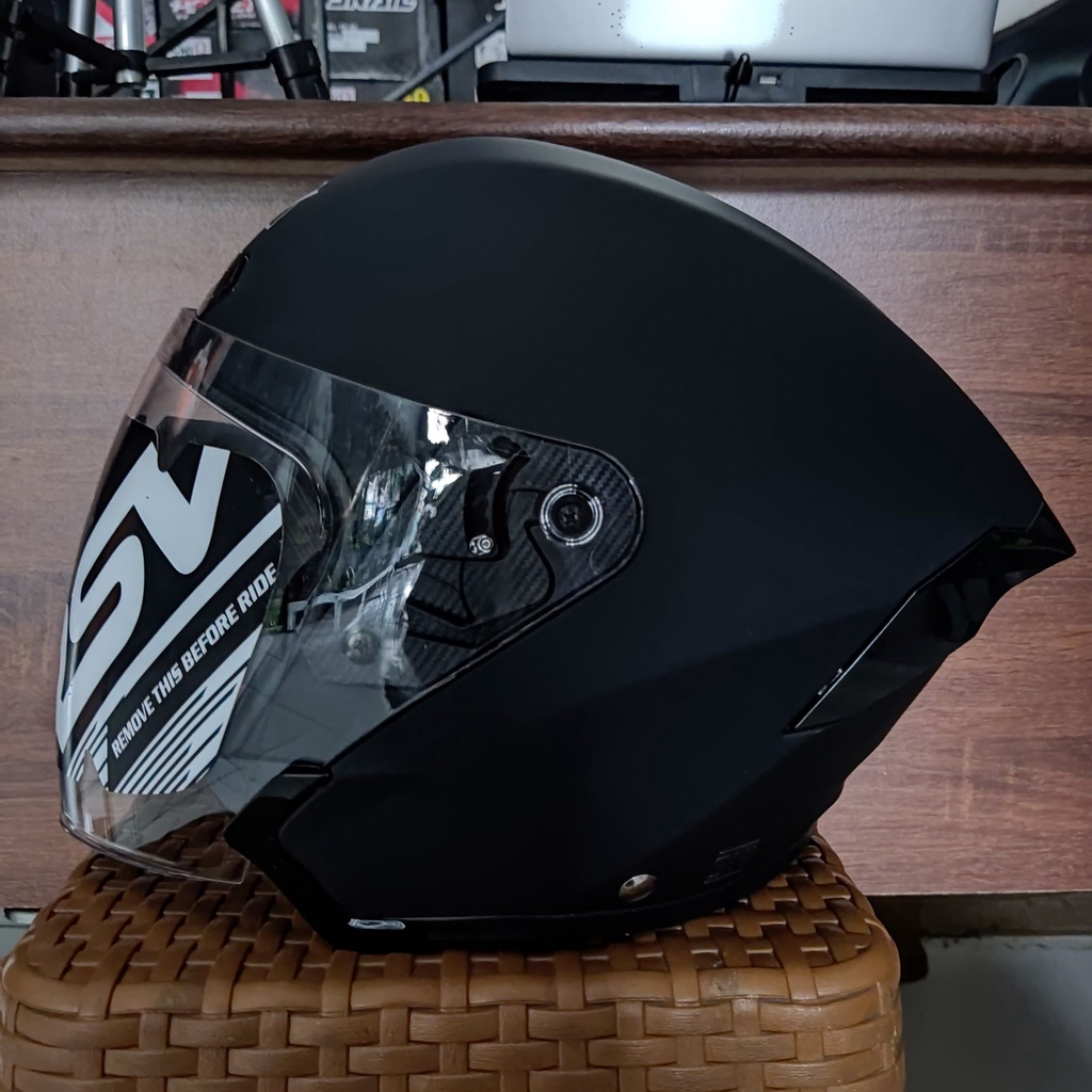 Jual HELM RSV NEW WINDTAIL SOLID BLACK DOFF HALF FACE RSV WINDTAIL ...