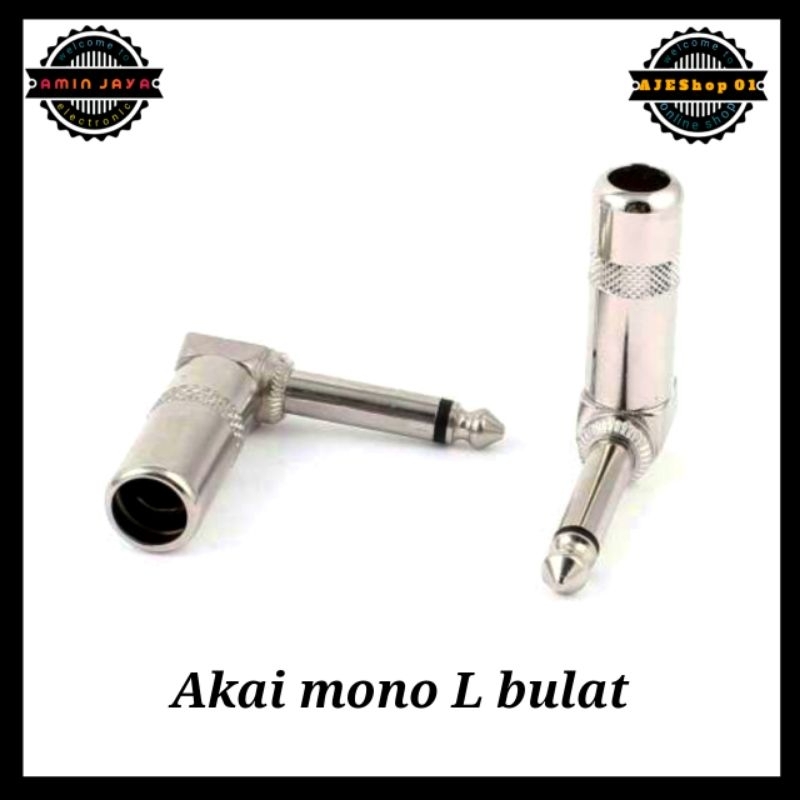 Jual Jack akai mono L besi / jack gitar bass / jack mic model L ...