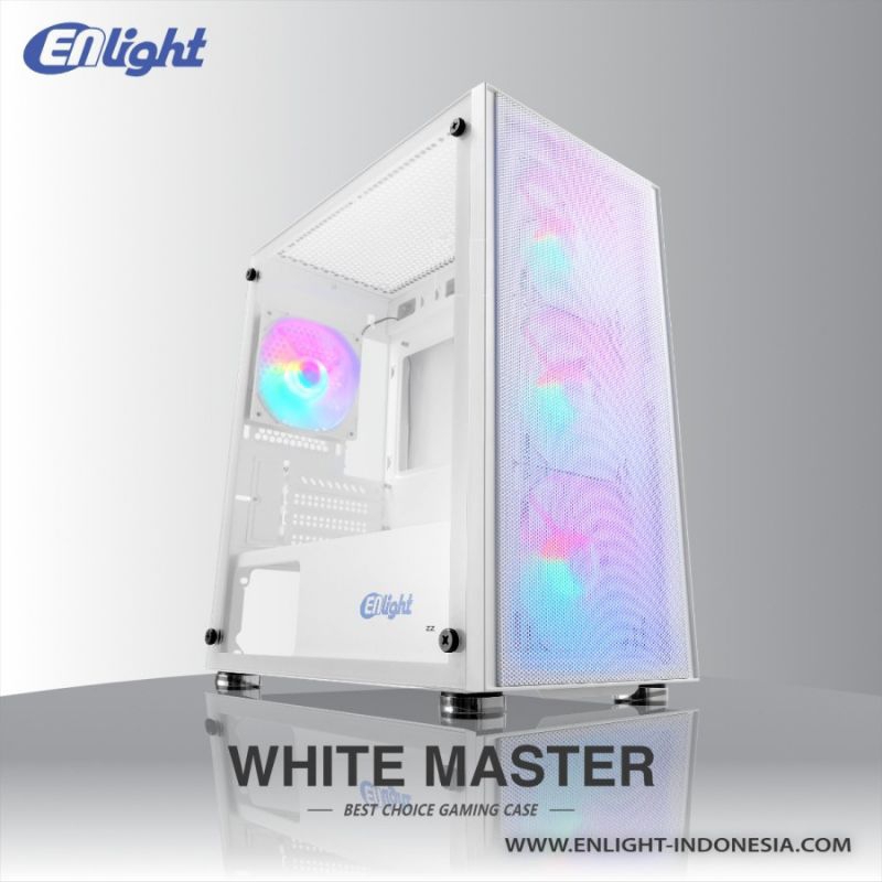 Jual GAMING CASE ENLIGHT WHITE MASTER - CASING GAMING ENLIGHT WHITE ...