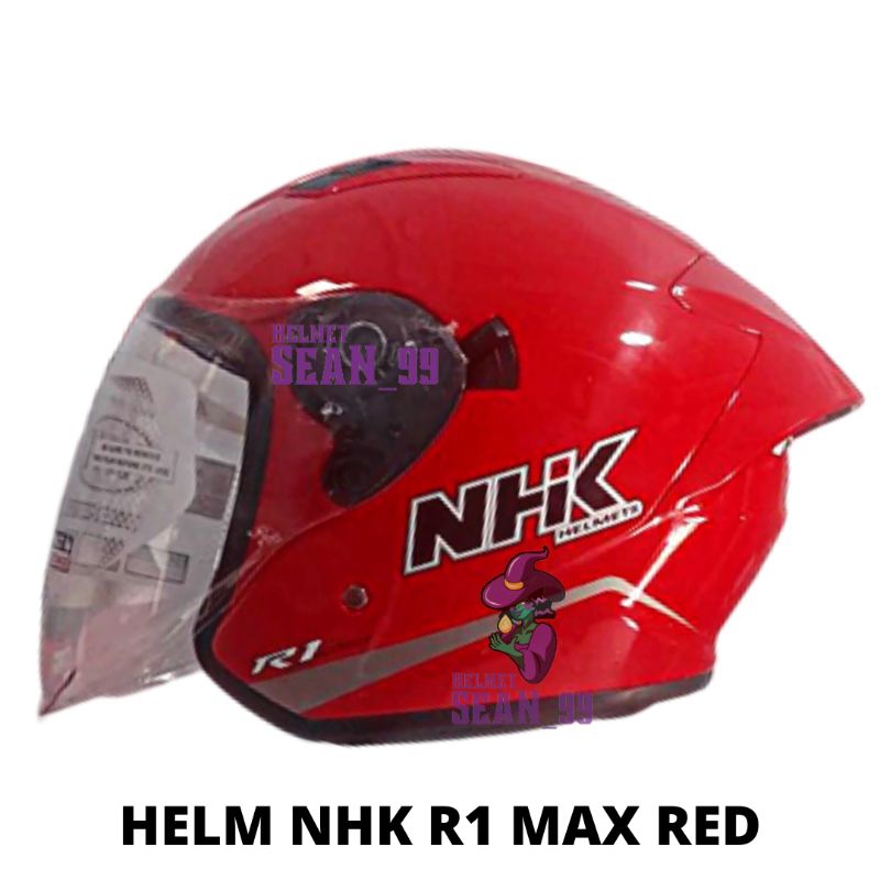Jual HELM NHK R1 MAX SOLID ALL VARIAN HALF FACE DOUBLE VISOR ORIGINAL ...