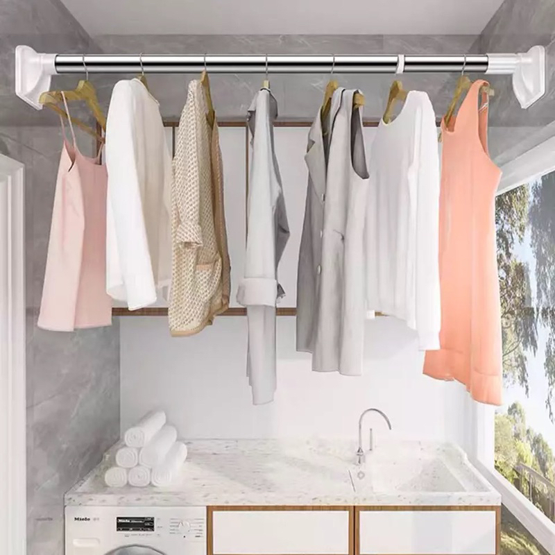 Jual Tiang gantungan flexible tanpa paku/ tiang horden / tiang jemuran / tiang serbaguna kamar ...