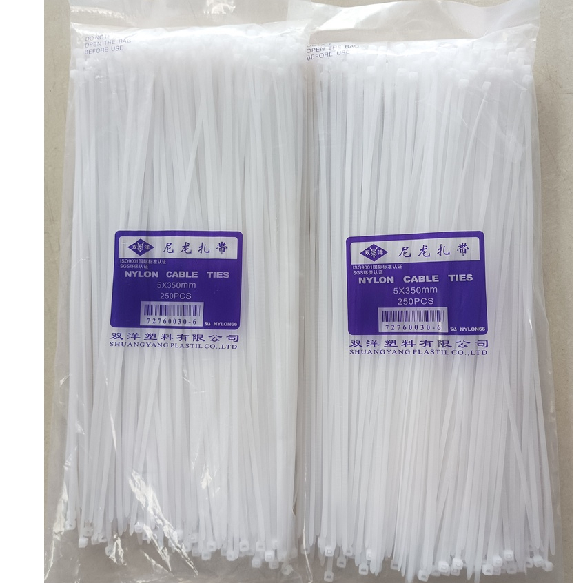Jual KABEL TIS PUTIH 5 x 350 MM / KABEL TIES /Nylon Cable Tie ISI 250 ...