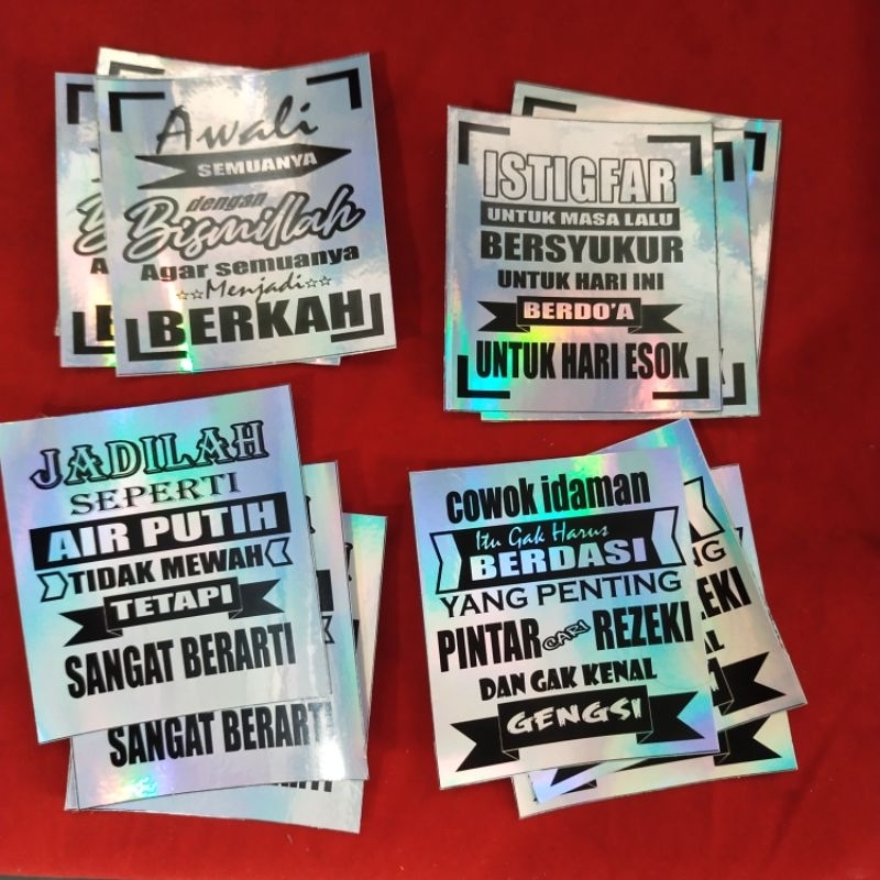 Jual stiker kata kata istigfar istighfar bismillah vinyl dan hologram ...