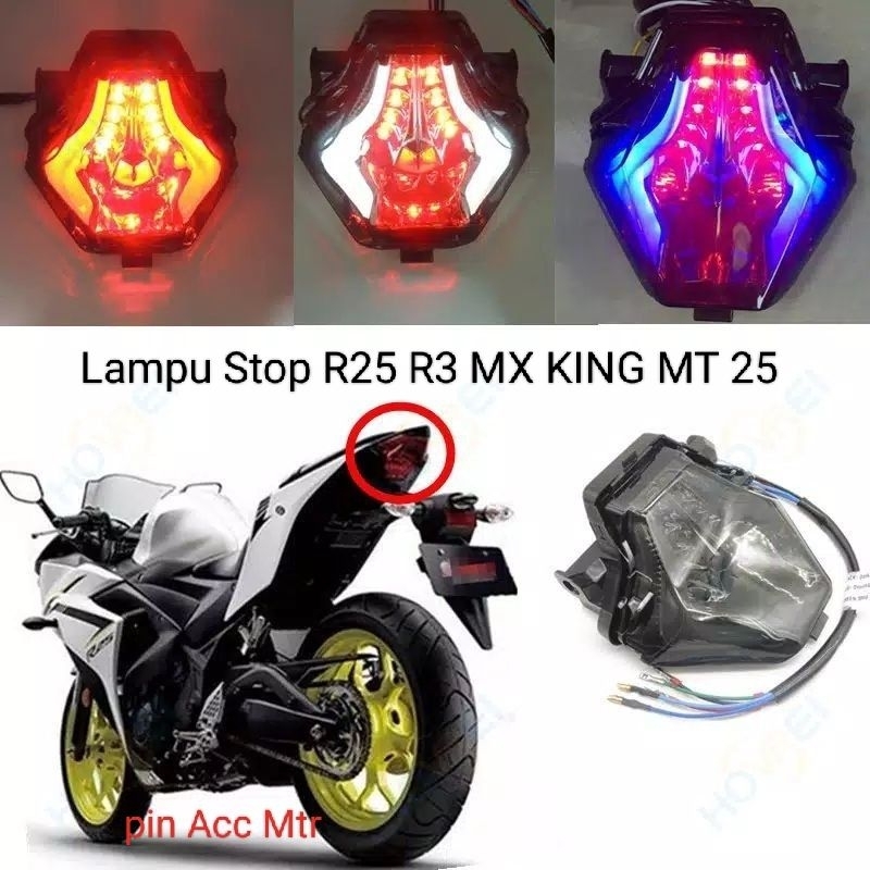 Jual Lampu stop/Stop Lampu Belakang 3in 1 R25 YZR R3 MX KING MT25 pnp ...