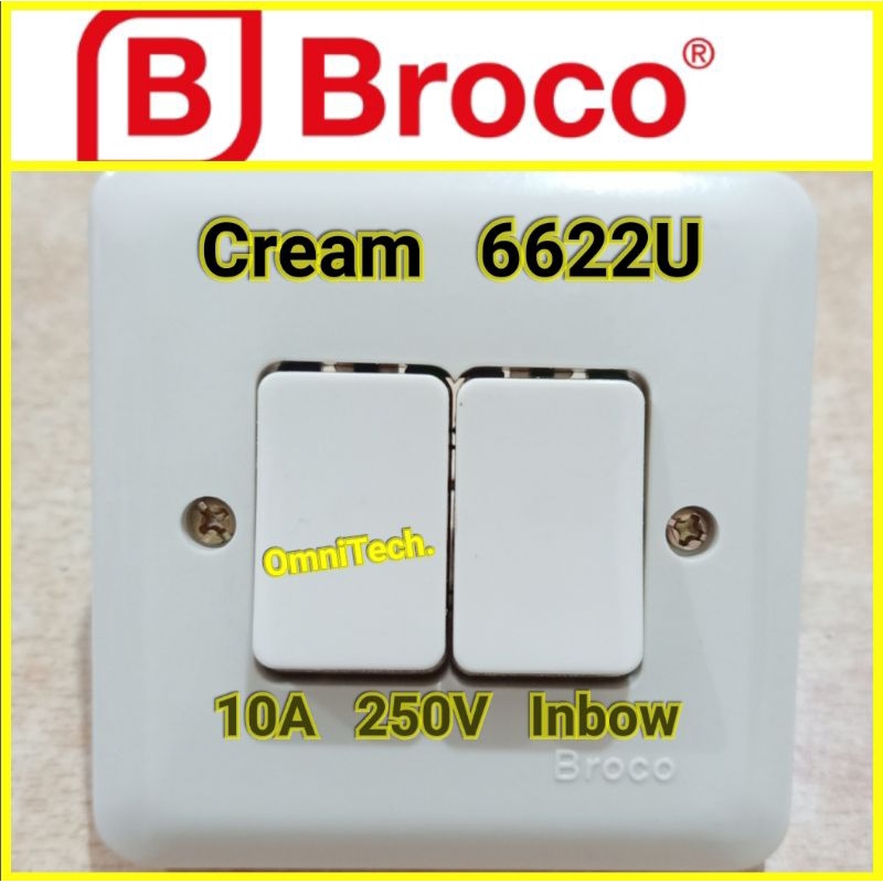 Jual Saklar Listrik Seri Double Dua Switch Broco New Gee 6622 U Warna ...