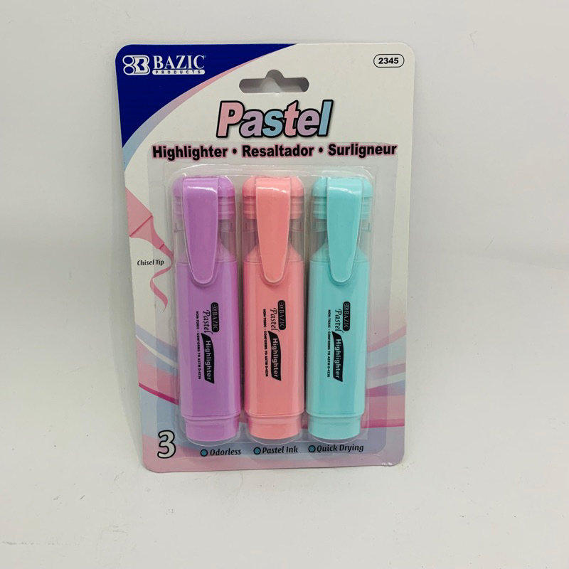 Jual Stabilo Textliner Highligter Warna Pastel Bazic Kode 2345 (3pcs ...