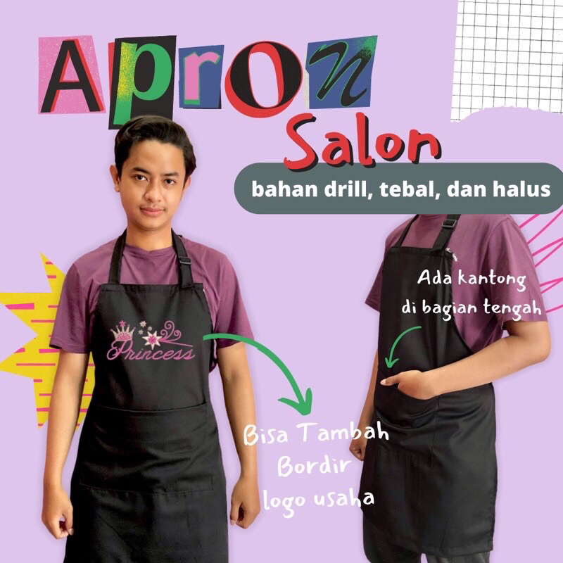 Jual Celemek Apron Salon Kecantikan Apron Eyelash Apron Klinik Celemek ...