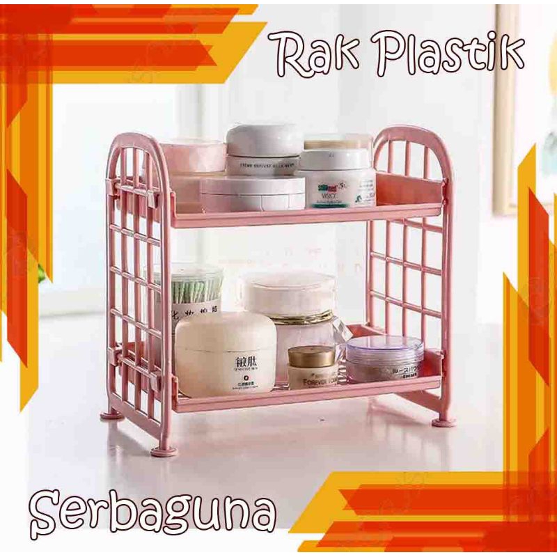 Jual Rak plastik 2 tingkat rak serbaguna rak kosmetik rak make up rak ...