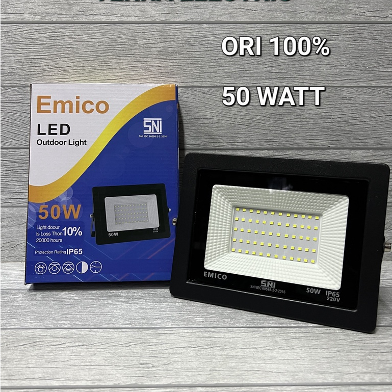 Jual EMICO Lampu sorot led 50w lampu led flood light 50 watt led tembak outdoor SNI | Shopee ...