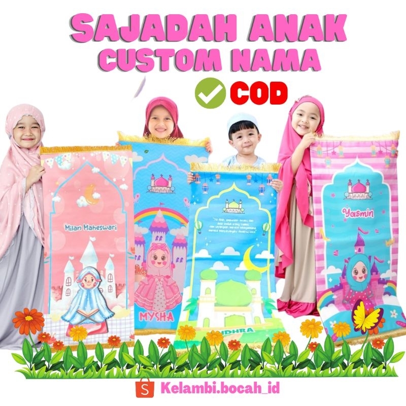 Jual COD Sajadah Anak Pakai Nama Desain Baru | Sajadah Anak | Sajadah ...