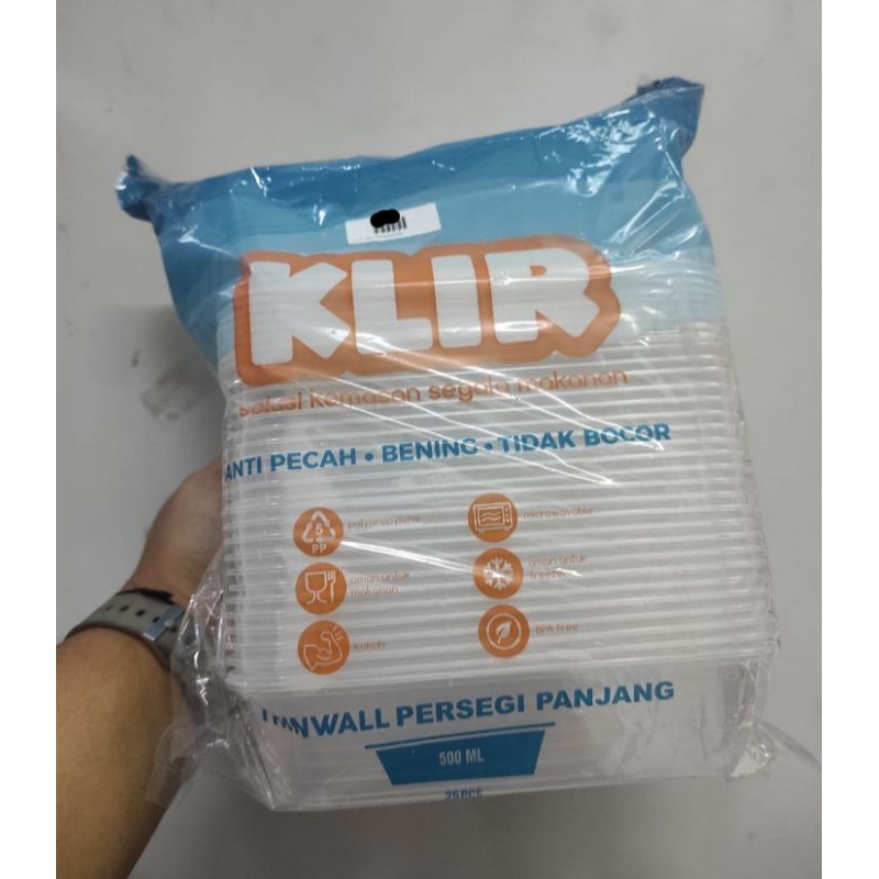Jual FOOD CONTAINER KLIR 500ML ISI 25 PCS | Shopee Indonesia
