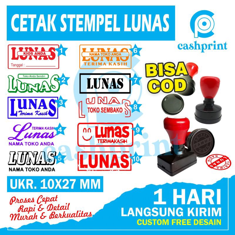 Jual Stempel Flash / Stempel Lunas Kotak / Stempel Otomatis / Stempel warna | Shopee Indonesia