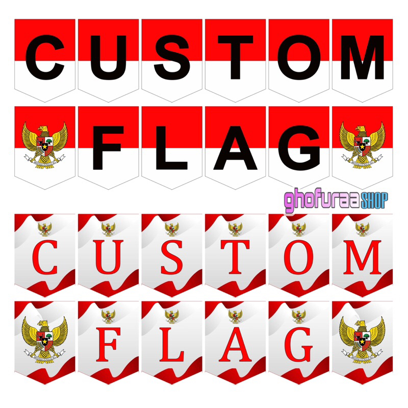 Jual bunting flag custom flag banner merah putih Garuda Indonesia ...