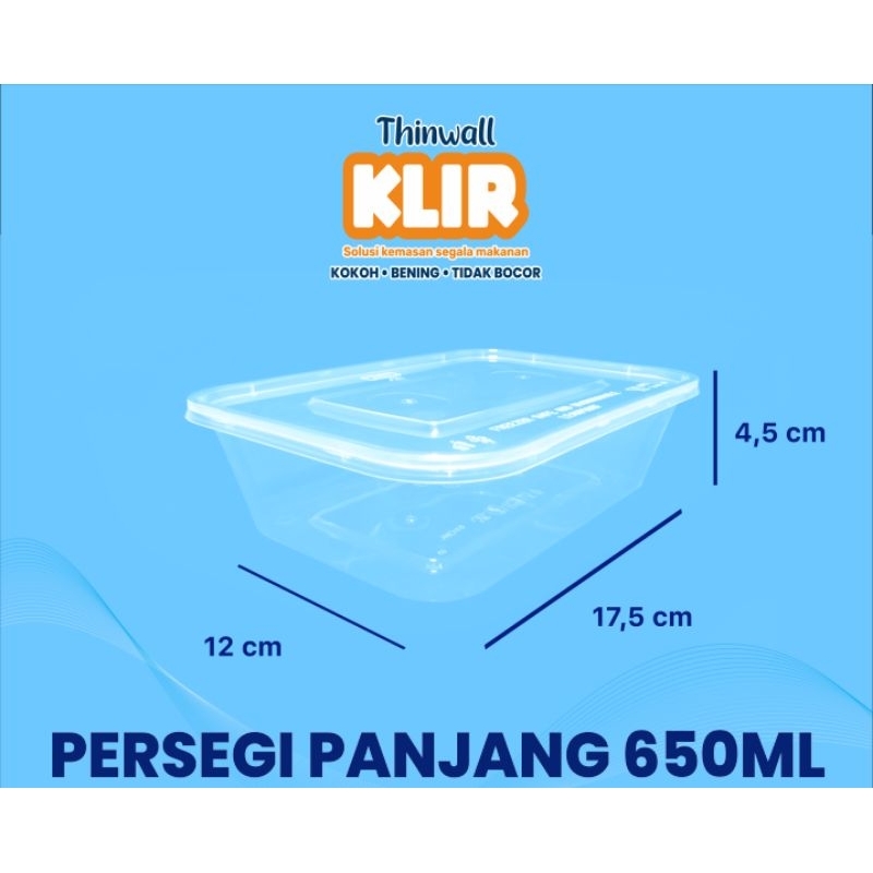 Jual Thinwall (kotak makanan) KLIR 650ml | Shopee Indonesia