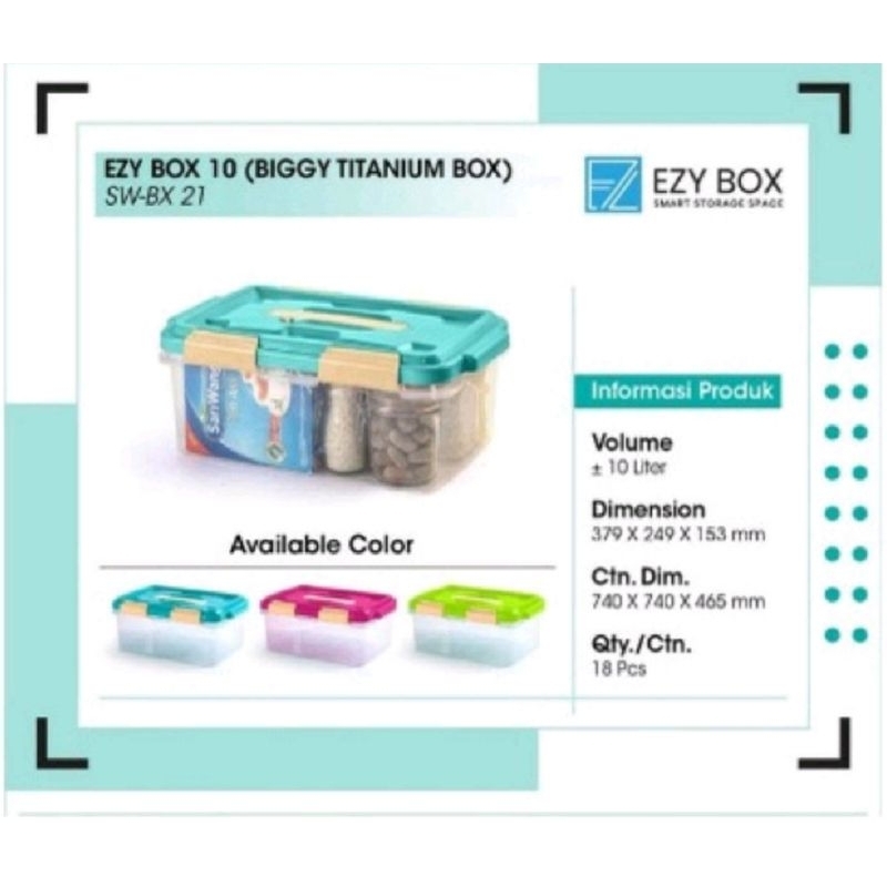 Jual EZY : EZ10 BOX CONTAINER SERBAGUNA 10 LITER EZ 10 | Shopee Indonesia