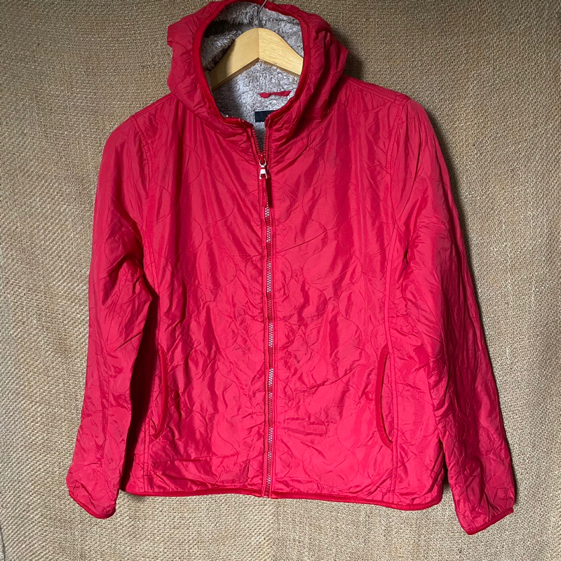 Jual Uniqlo Red Sherpa Jacket Woman | Shopee Indonesia