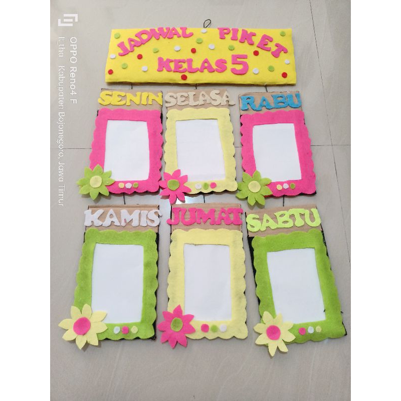 Jual Hiasan diding jadwal piket / jadwal pelajaran kelas / hiasan kelas /daftar piket | Shopee ...