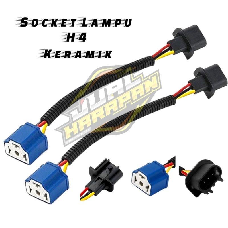 Jual SOCKET SEAL BEAM CERAMIC - SOKET BOHLAM LAMPU H4 | Shopee Indonesia