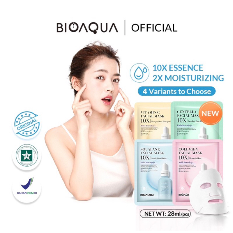 Jual Bioaqua Essence Mask 10x The Effect Whitening / Anti-Aging / Repair / Moisturizing sheet ...