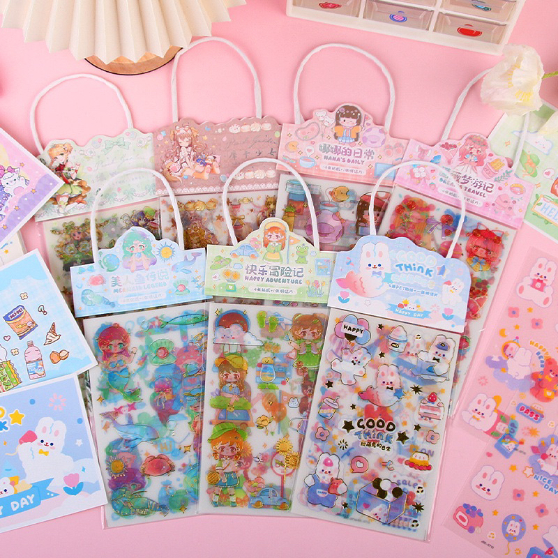 Jual 1 SET STICKER BLING BLING GLITER DIY MOTIF stiker LUCU / STICKER ...