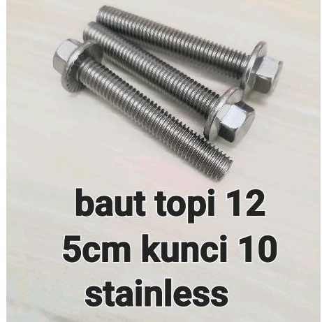 Jual baut topi 12. 5cm stainless | Shopee Indonesia